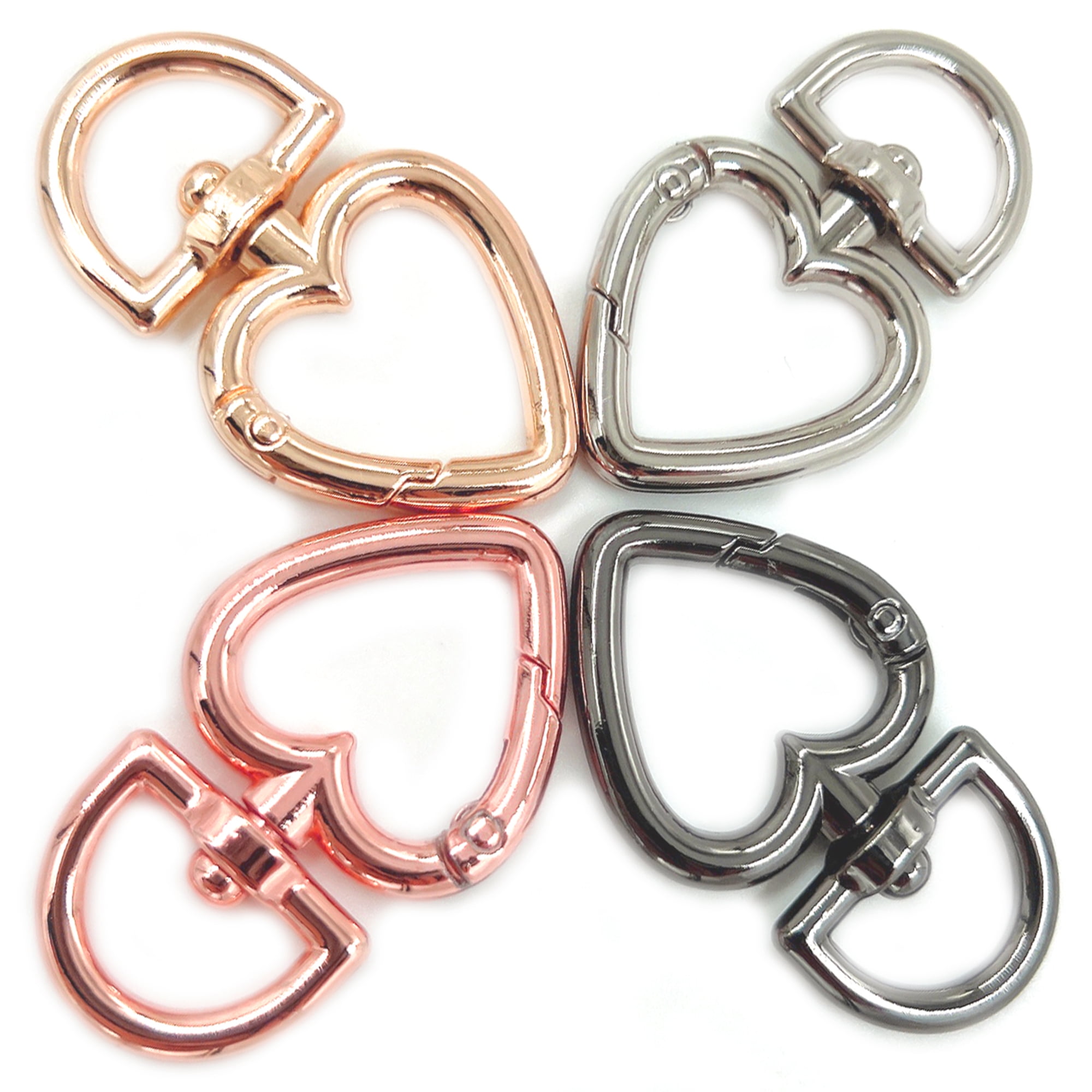 Loooontye 12 Pcs 4 color 3/4 Inch Heart Shape Swivel Buckles Trigger ...