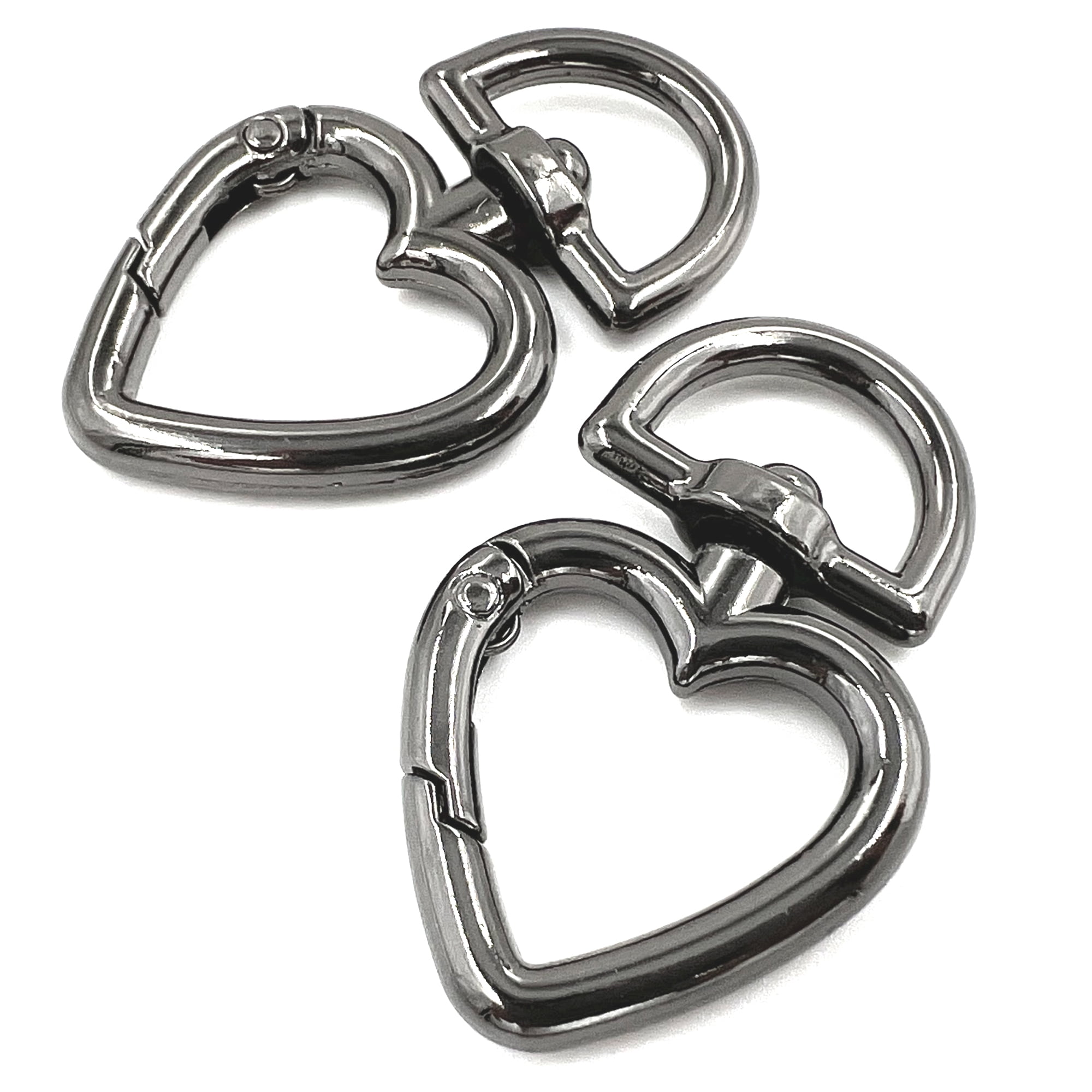 Loooontye 6 Pcs 3/4 inch Heart Shape Swivel Buckles Metal Push Gate ...