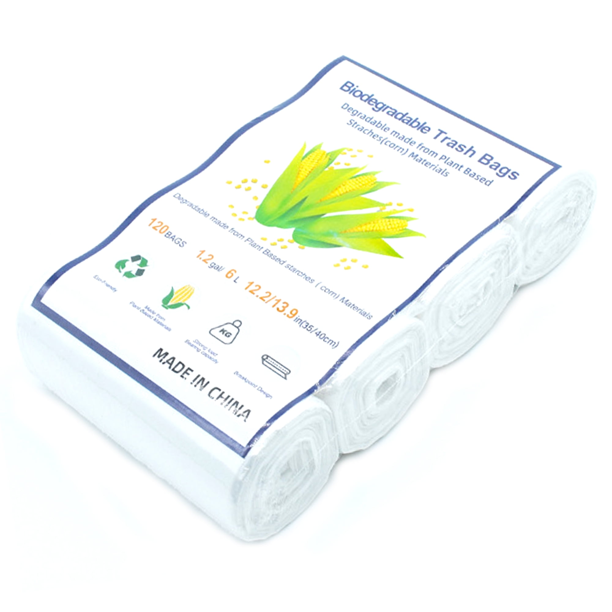 Loooontye Biodegradable Trash Bags Garbage Bags 1.2 Gallon Size Kitchen ...