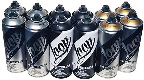 Loop Colors 400ml Premium Spray Paint Set of 12 Metallic Colors - Walmart.com