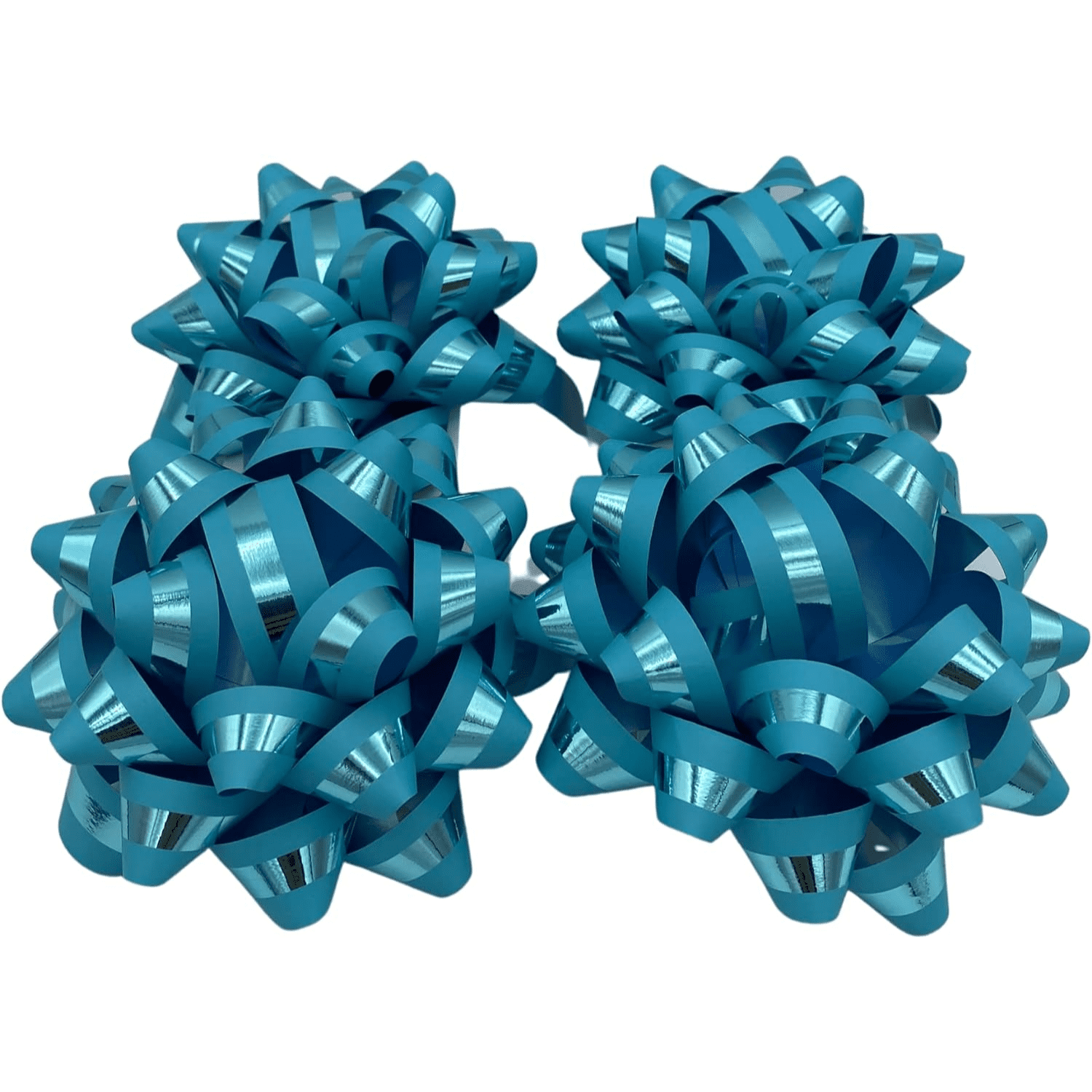 Loop Bow Sparkly Color for Gift Wrapping - 2-Packs - Total 4-Bows (Blue ...