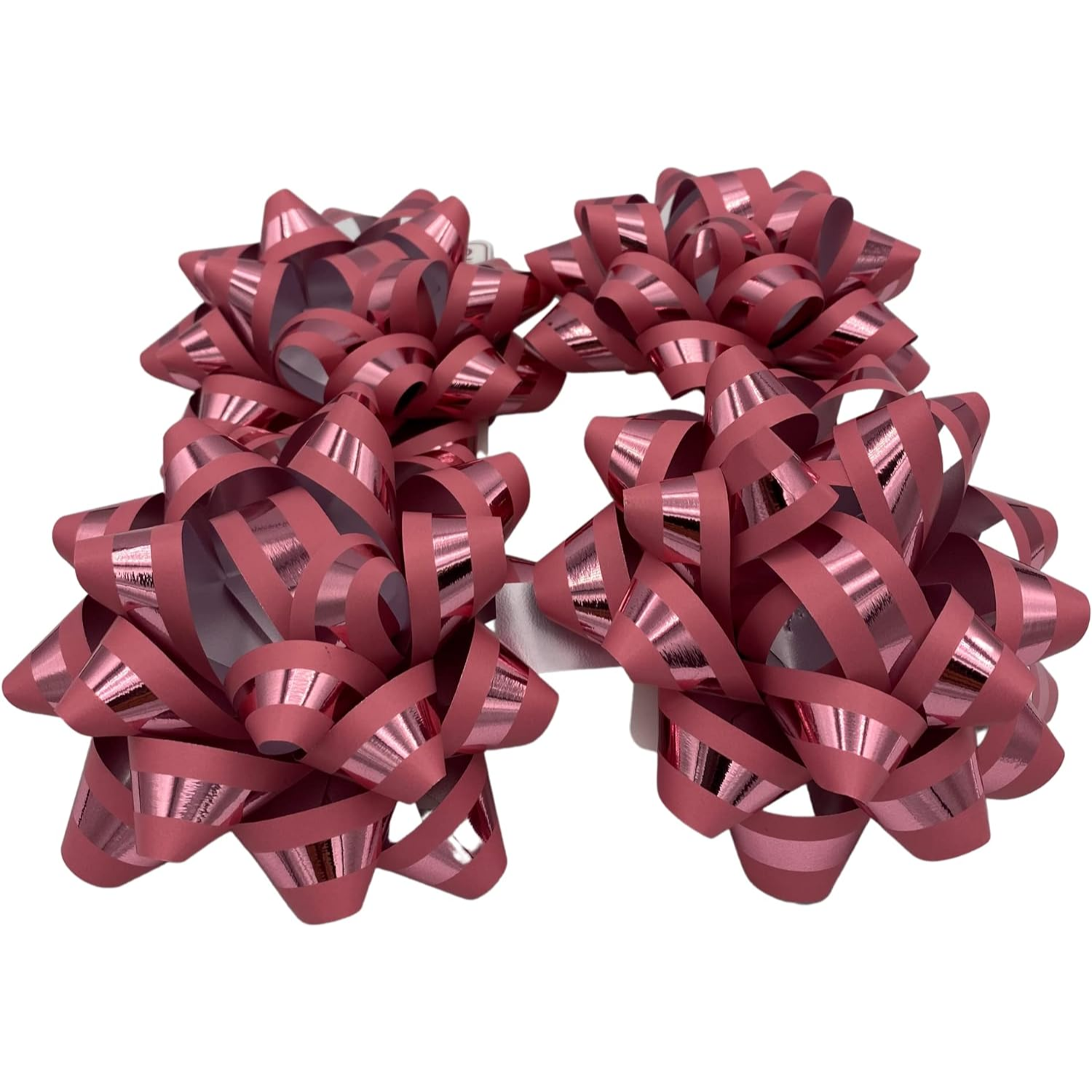 Loop Bow Sparkly Color for Gift Wrapping - 2-Packs - Total 4-Bows (Pink ...