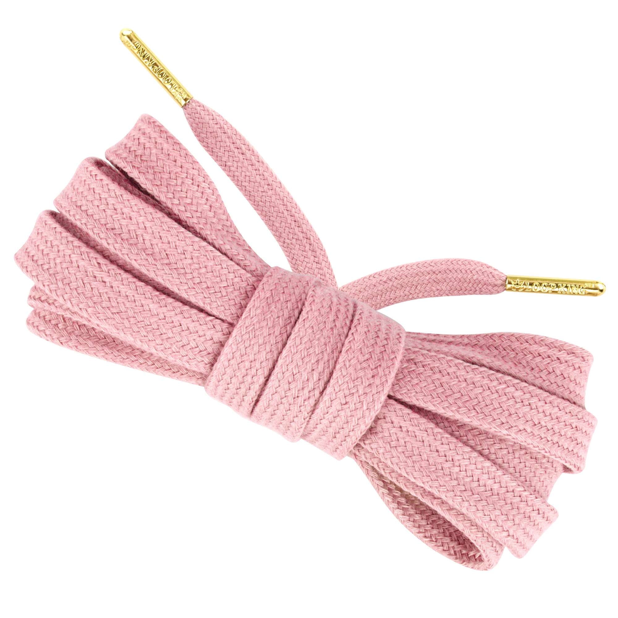 Loop King Laces Flat Cotton Shoelaces with Metal Aglet Tips for Men ...