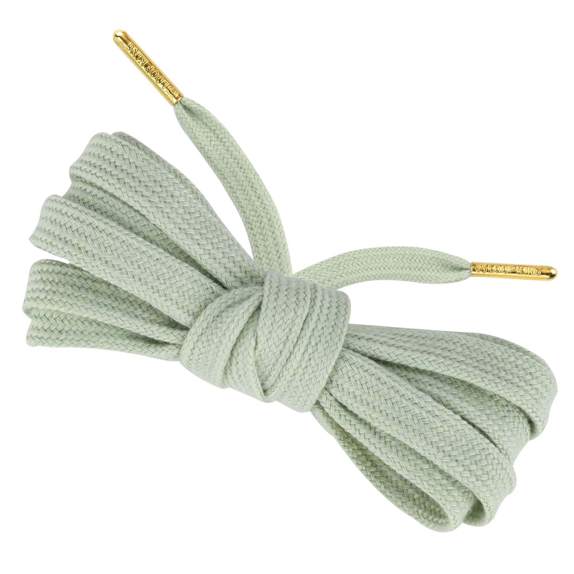 Loop King Laces Flat Cotton Shoelaces with Metal Aglet Tips for Men ...