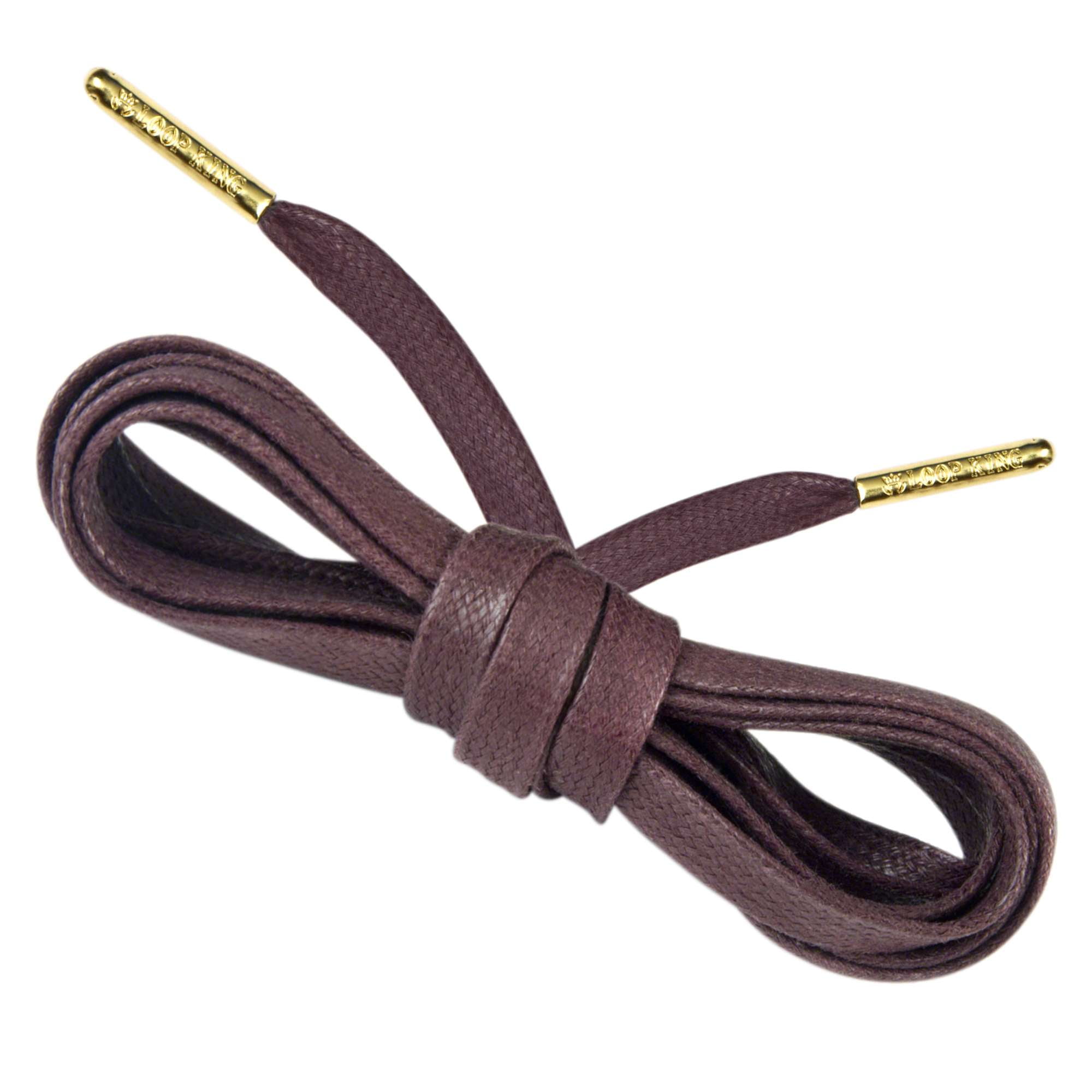 Loop King Laces Flat Waxed Shoe Laces with Metal Aglet Tips for Men ...
