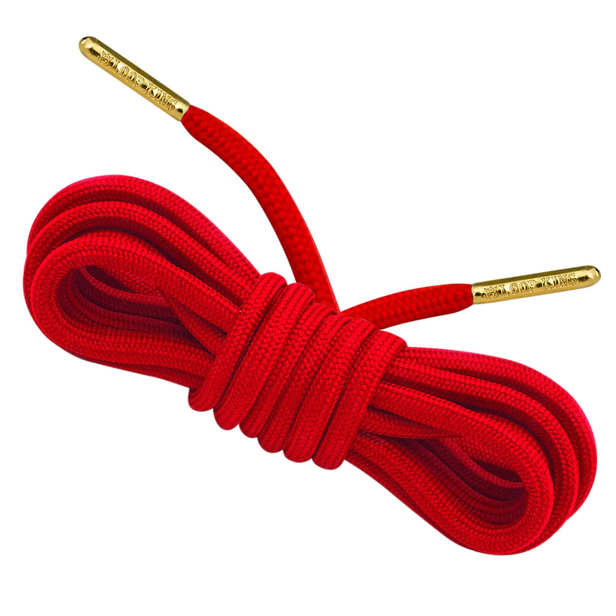Loop King Laces - Round Cotton Colored Rope Shoe Laces with Metal Aglet ...