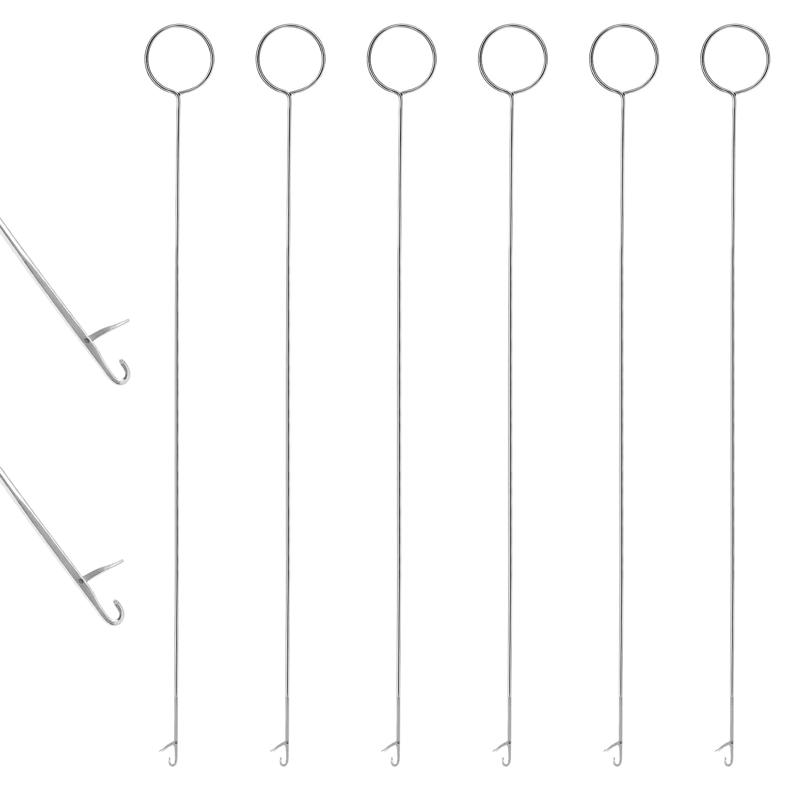 Loop Turner Sewing Tool, 6PCS Latch Hook Tool, Bead Threader Needle ...