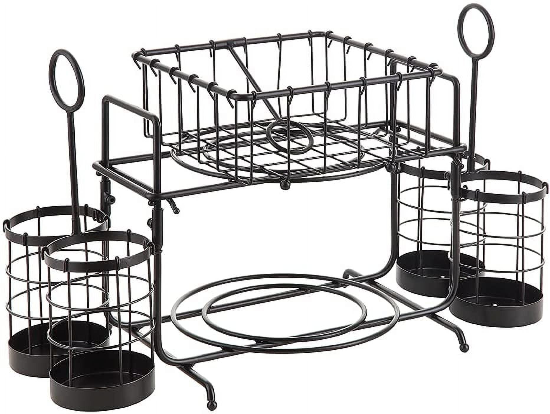 Loop & Wire Buffet Caddy Tabletop Organizer, Flatware Napkin And Plate ...