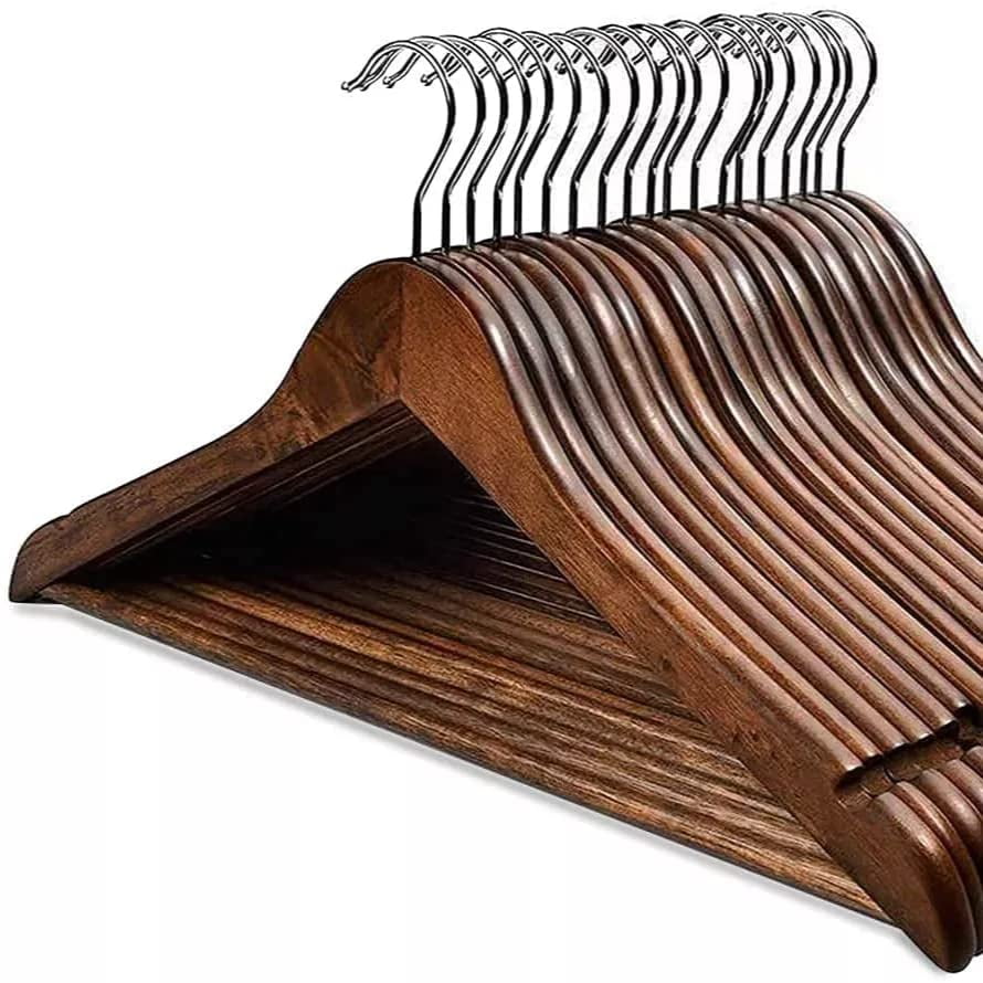 Loop Wooden Hangers Premium Smooth Finish I Durable Wooden Coat Jacket ...