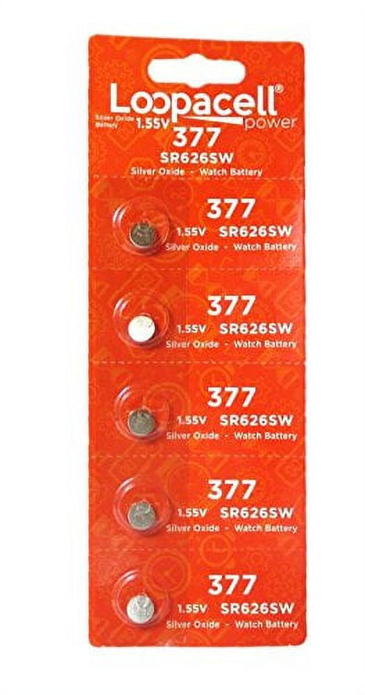 Loopacell 377/376 Watch Silver Oxide Batteries (Pack of 5) - Walmart.com