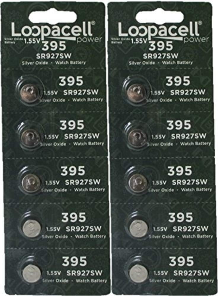 Loopacell 399 / 395 (SR927/W/SW) 1.55V Silver Oxide Watch Battery (10 ...