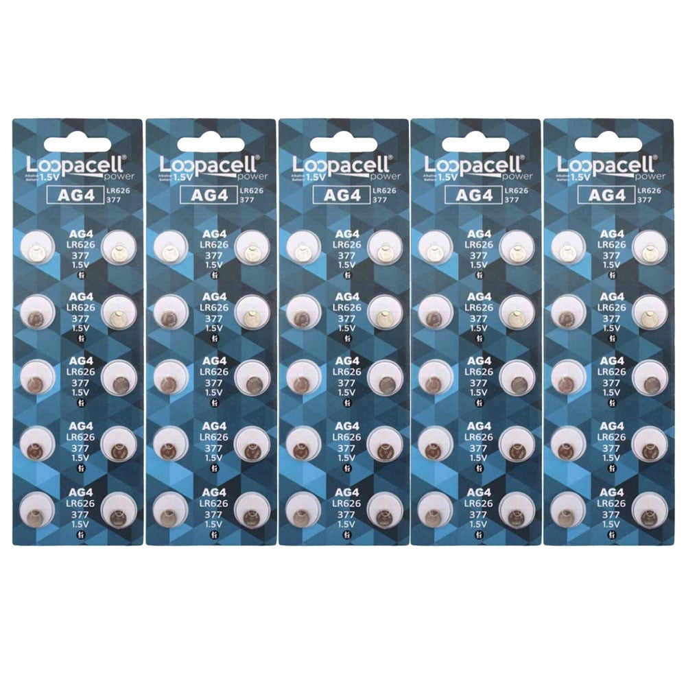 Loopacell AG4 Button Cell Batteries, AG4 Coin Cell Battery, Alkaline ...
