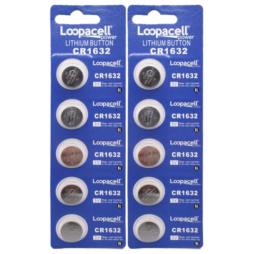 Loopacell CR1632 3 Volt Lithium Coin Battery 10 Pack (2 Packs of 5 ...