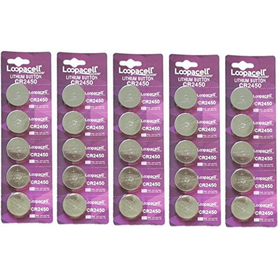 Loopacell CR2450 3V Lithium Button Cell Batteries (Pack of 25 ...