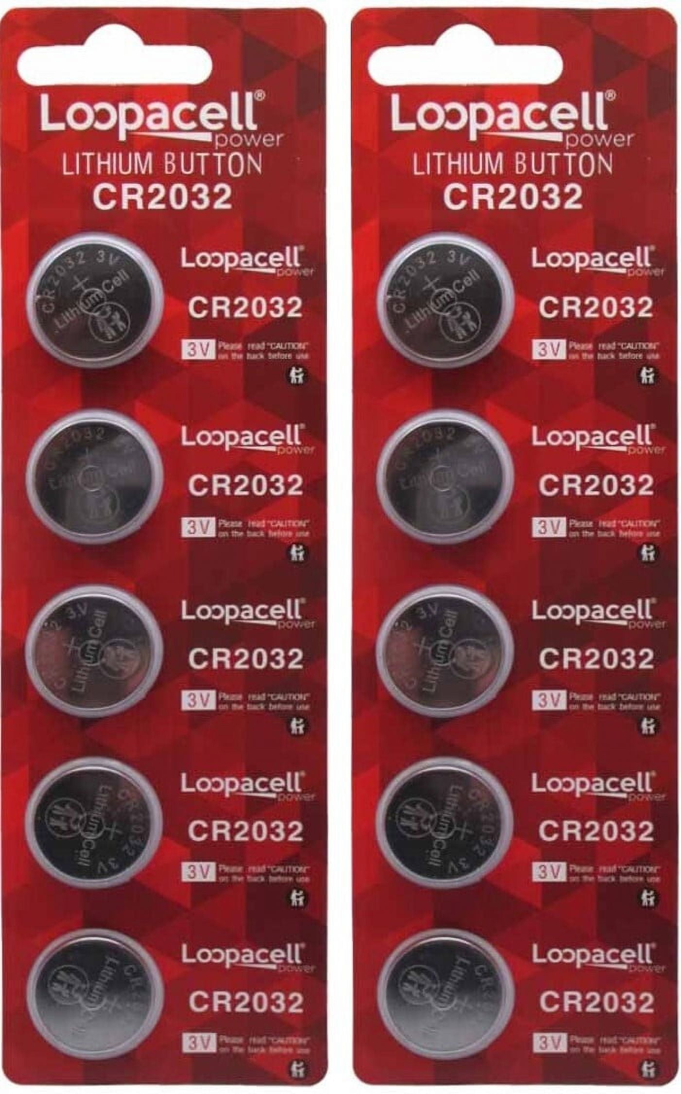Loopacell, Lithium 3V Battery, CR2032 10 Pack, Genuine Top Quality ...