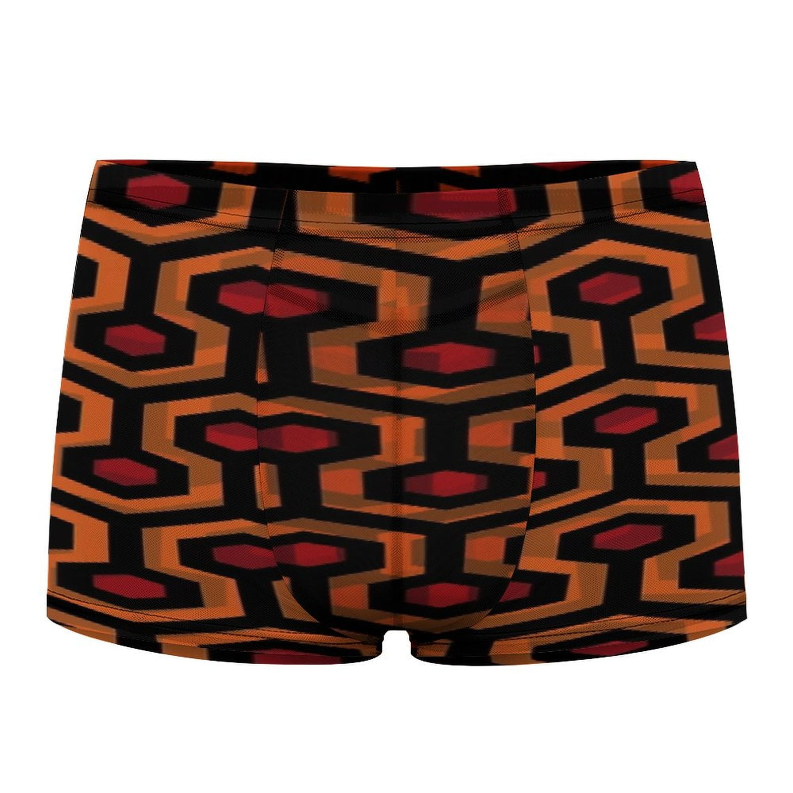 Looped Hexagons Orange Red Black Men's Mesh Boxer Briefs Cooling ...