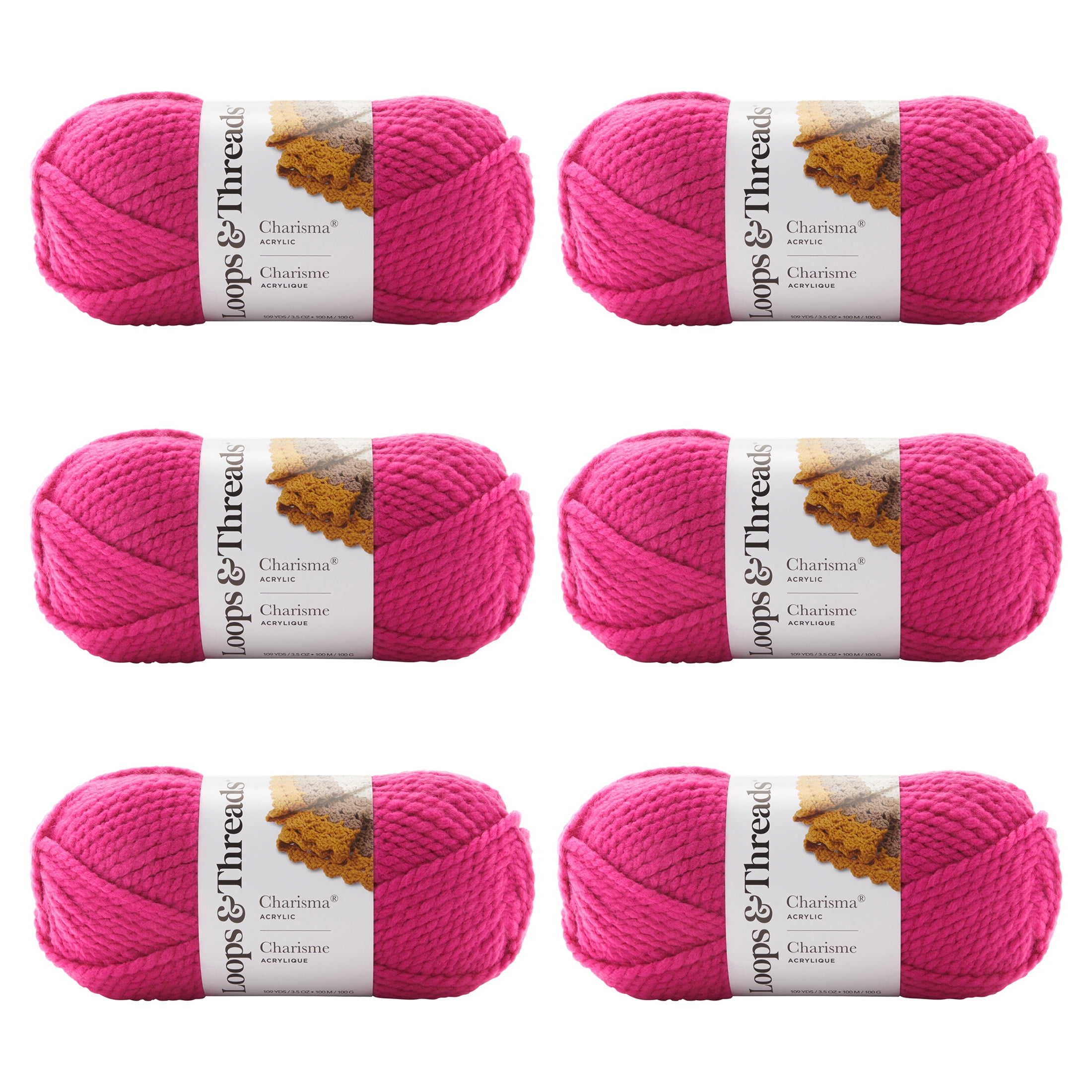 Loops & Threads Charisma Yarn, Soft Bulky Weight Acrylic for Quick ...