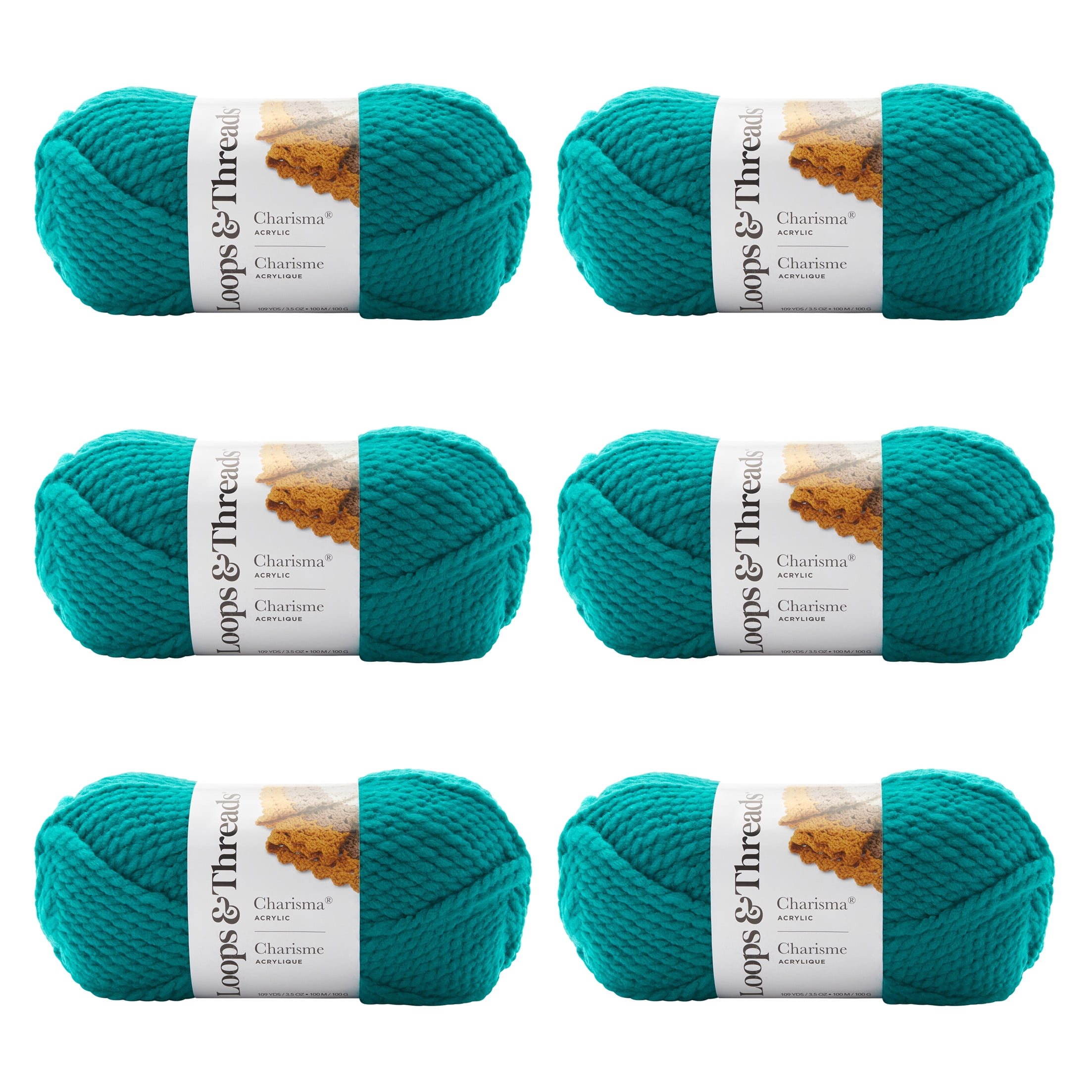 Loops & Threads Charisma Yarn, Soft Bulky Weight Acrylic for Quick ...