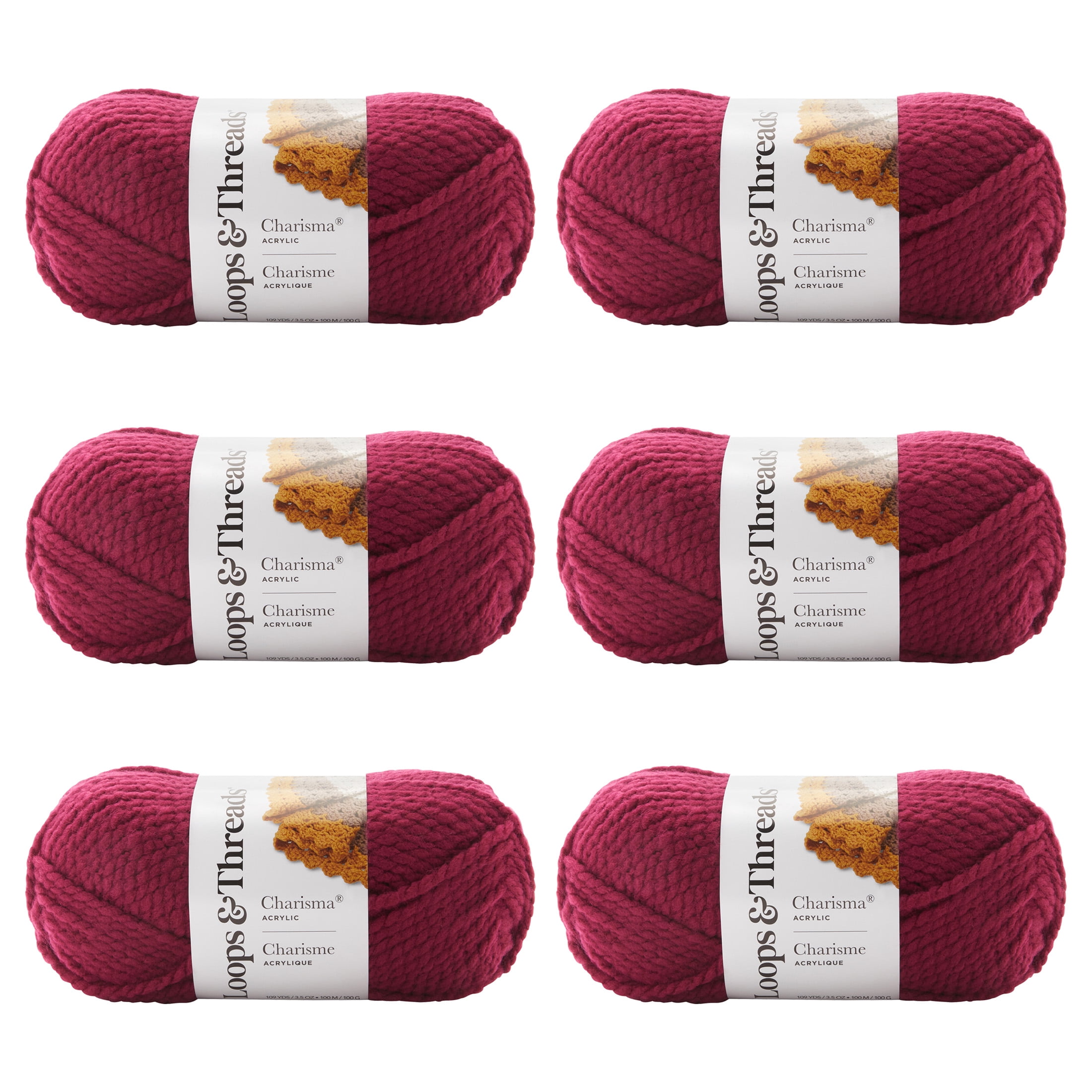 Loops & Threads Charisma Yarn, Soft Bulky Weight Acrylic for Quick ...