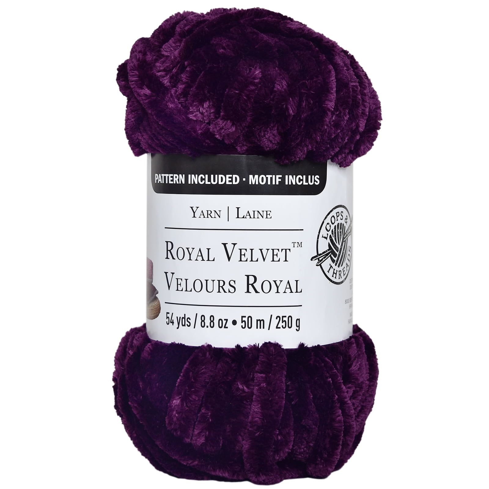 Loops & Threads Royal Velvet Yarn - Solid Yarn for Knitting - Crochet ...