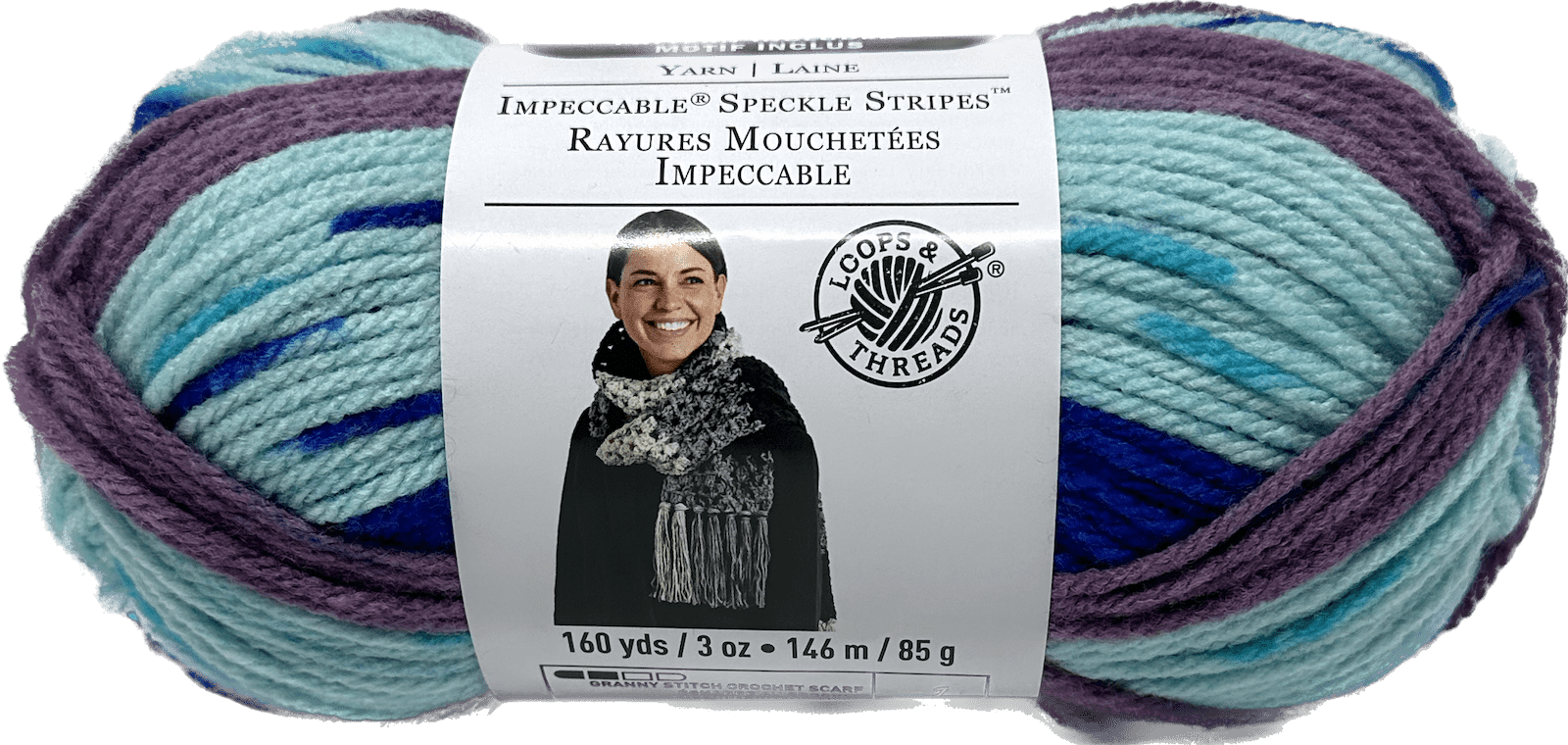 Loops and Threads Impeccable Speckle Stripes Royalty Knitting & Crochet ...