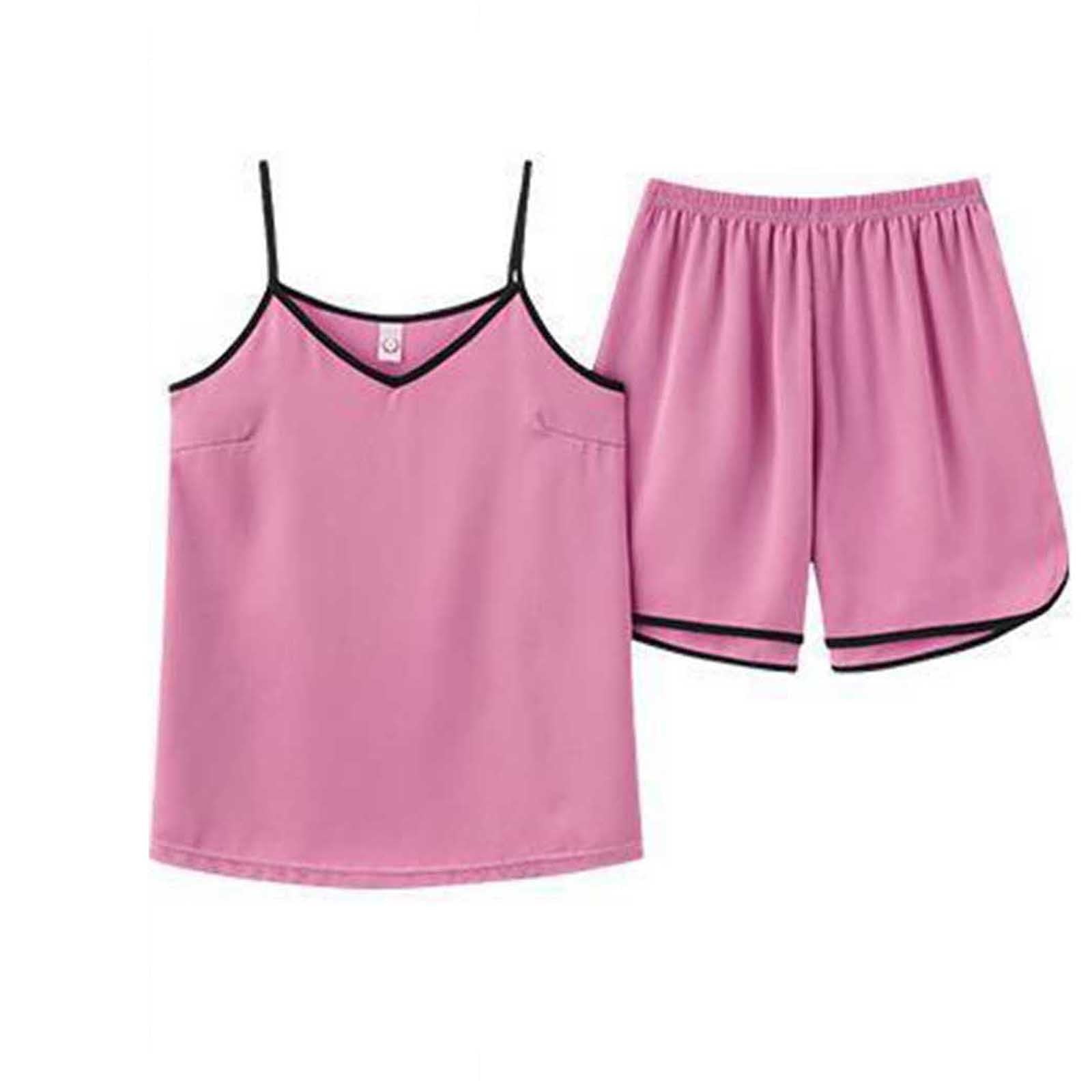 Loopsun Pajamas for Women Set, Women's Fashion Comfortable Solid Color ...