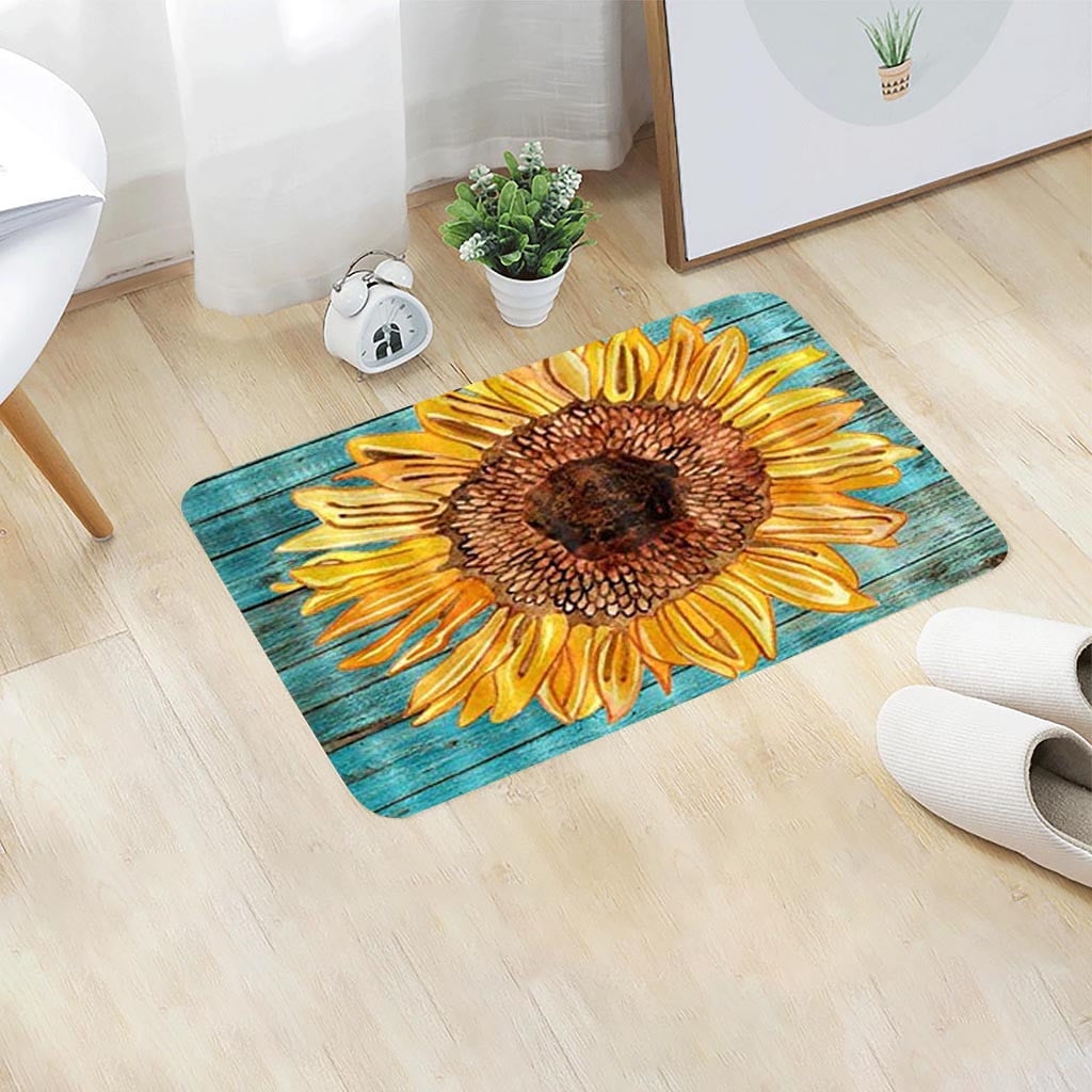 Loopsun Rugs New Home Bedroom Doormat Floor Soft Non-slip Sunflower Mat ...