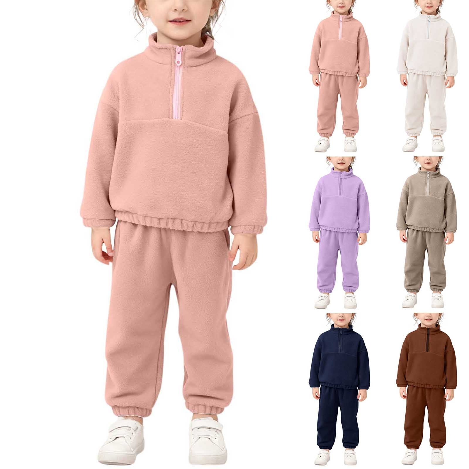 Loopsun Toddler Outfit Sets, Kids Boys Girls Solid Fleece Long Sleeve ...