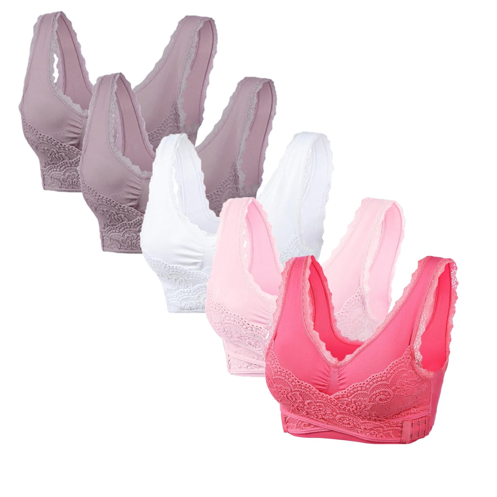 Loopsun Womens Bras, Plus Size Bras for Women No Underwire, 5PC Womens ...