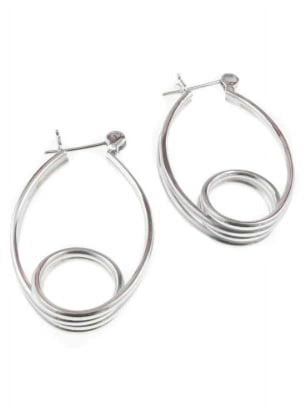 Loopty Loop Spring Swirl Hoop Earrings Sterling Silver - Walmart.com