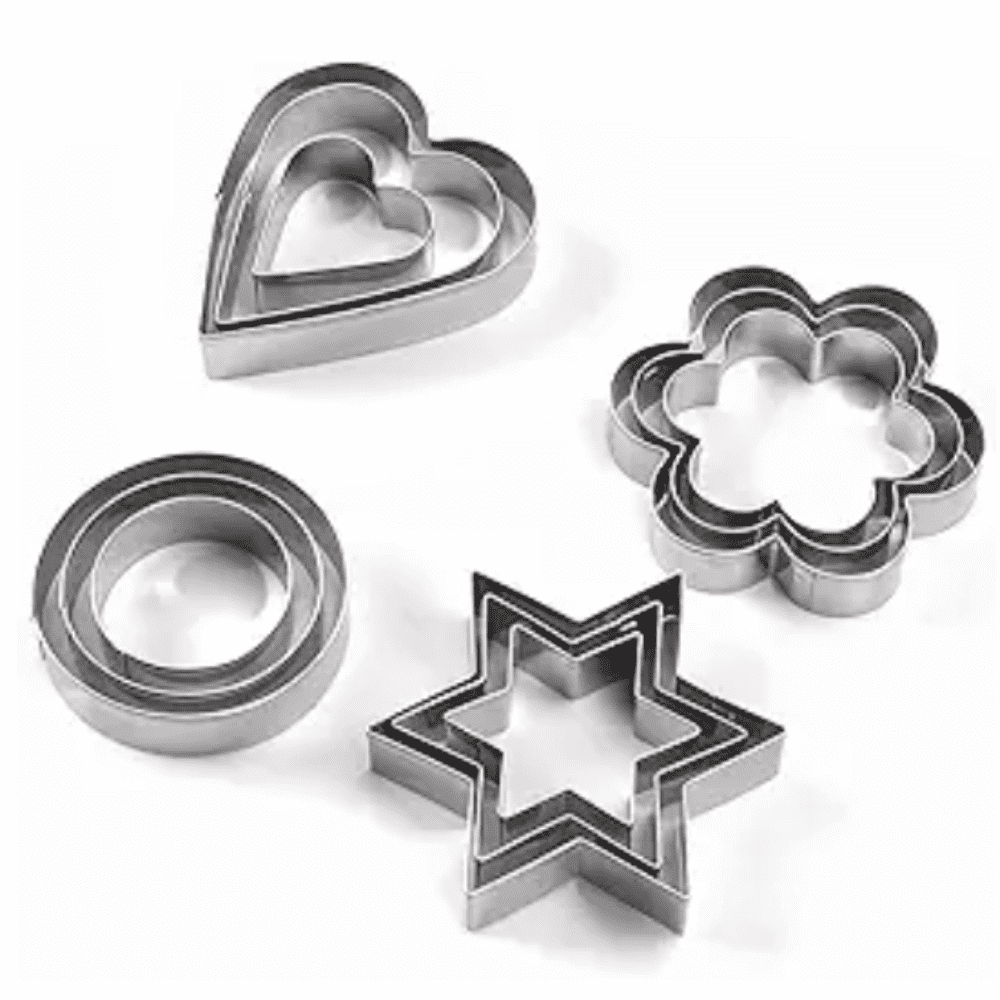 Loopunk 12 Sets-Heart, Star, Round, Flower, Stainless Steel Cookie ...