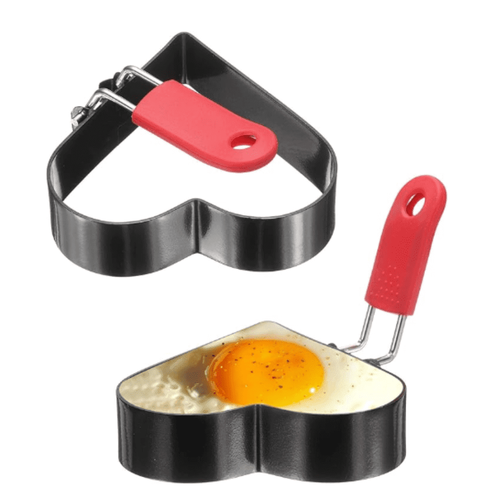 Loopunk 2Pcs Heart Egg Rings Stainless Steel Nonstick Pancake Cooking ...
