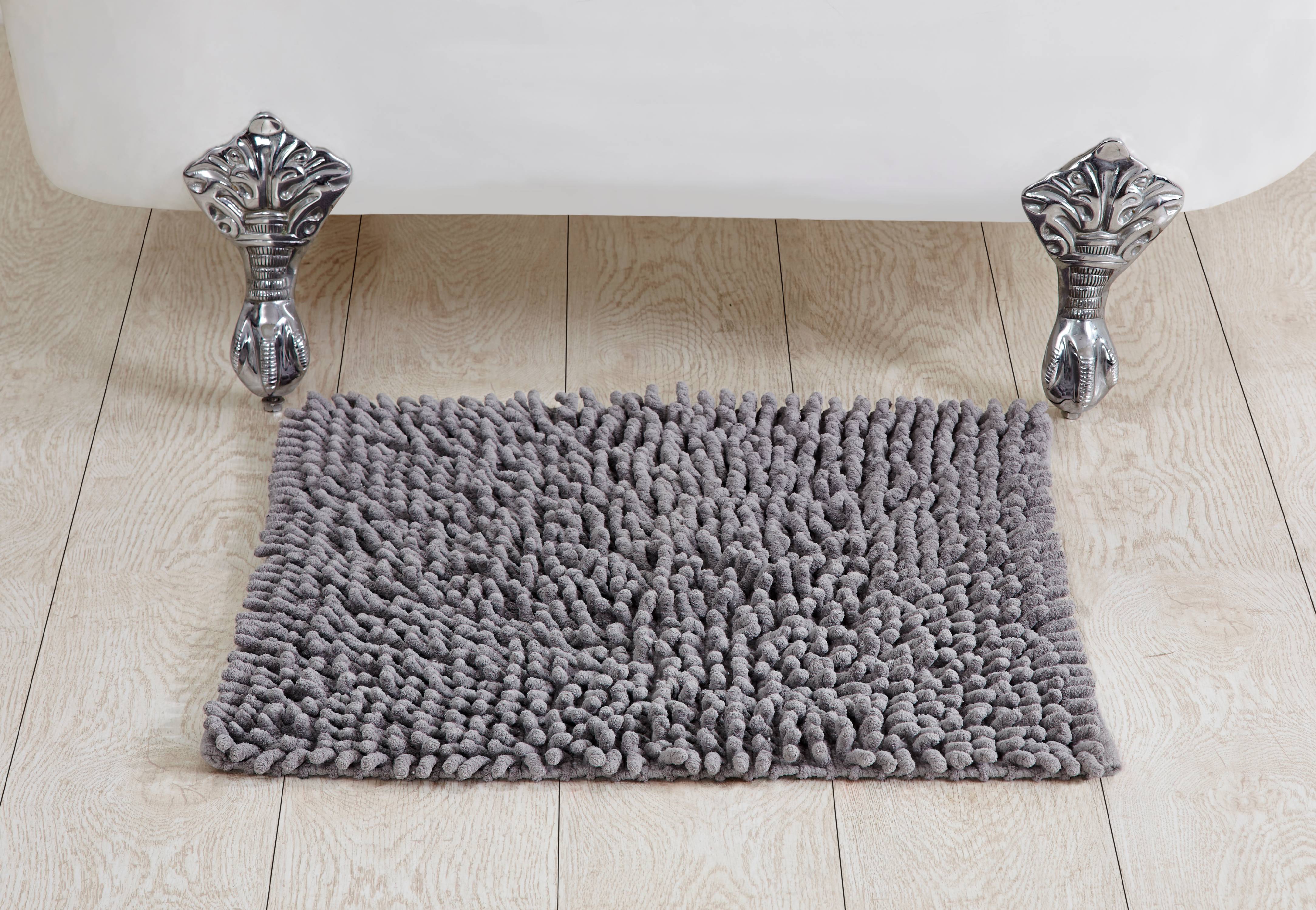 Better Trends Loopy Chenille 100% Cotton 24" Square Bath Rug - Gray ...