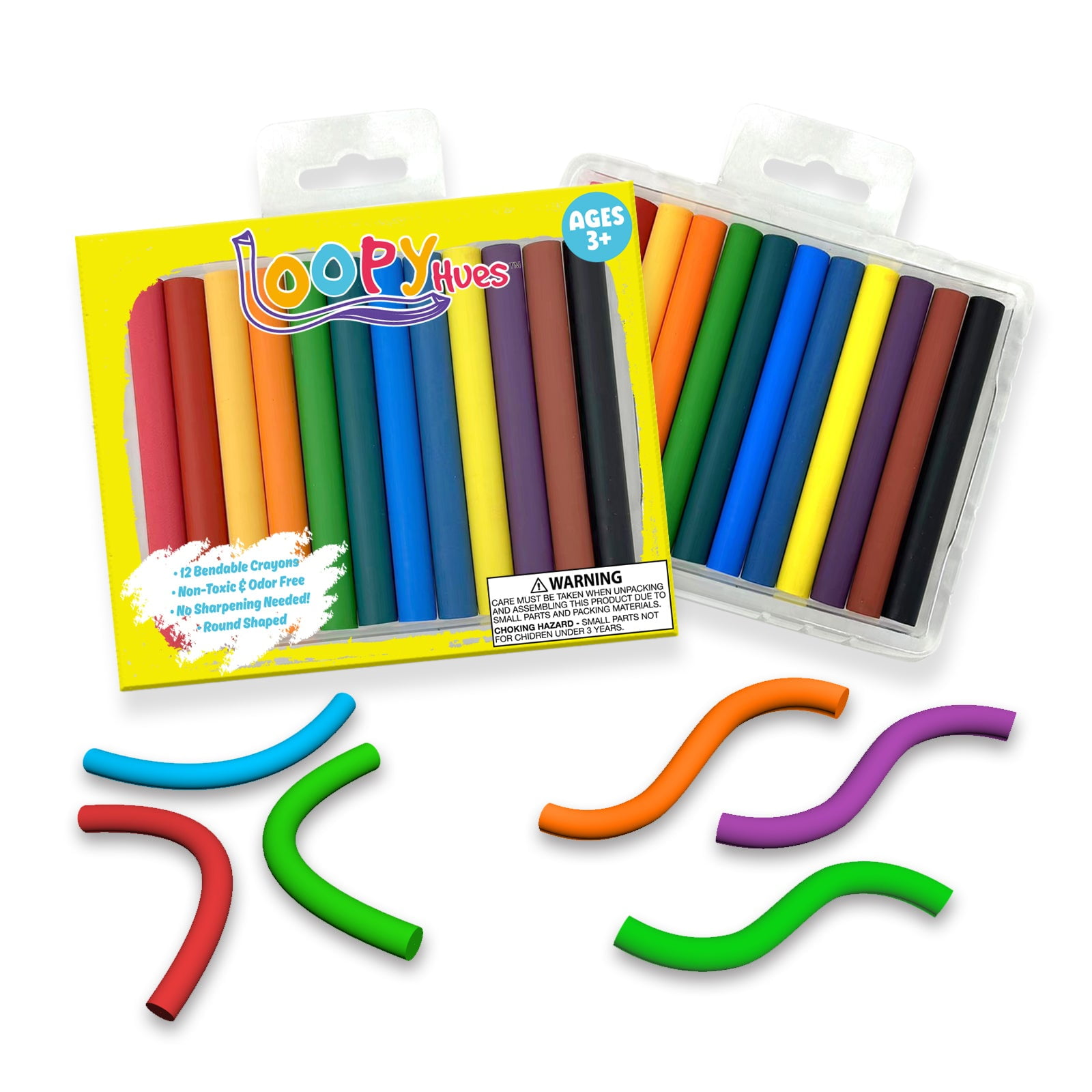 Loopy Hues Bendable crayons for kids' crafts, school, 3D letters ...