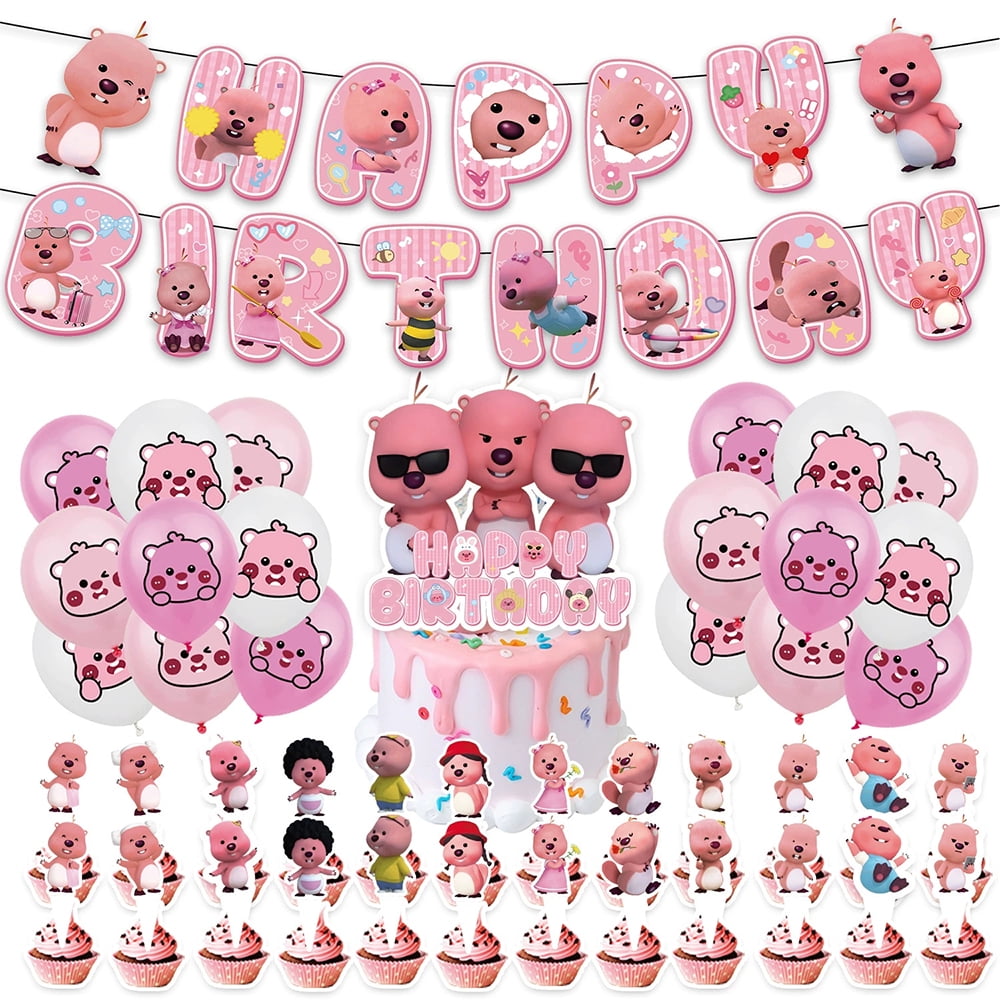 Loopy Surprise Birthday Party Banner Flag Decorations Suppiles Set Kids ...