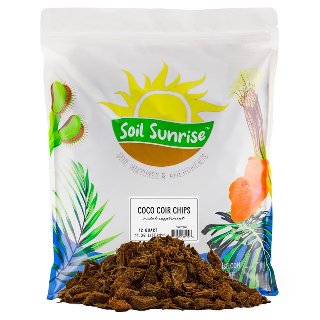 Loose Coco Coir Chips Mulch and Soil Amendment (12 Quarts); Premium ...