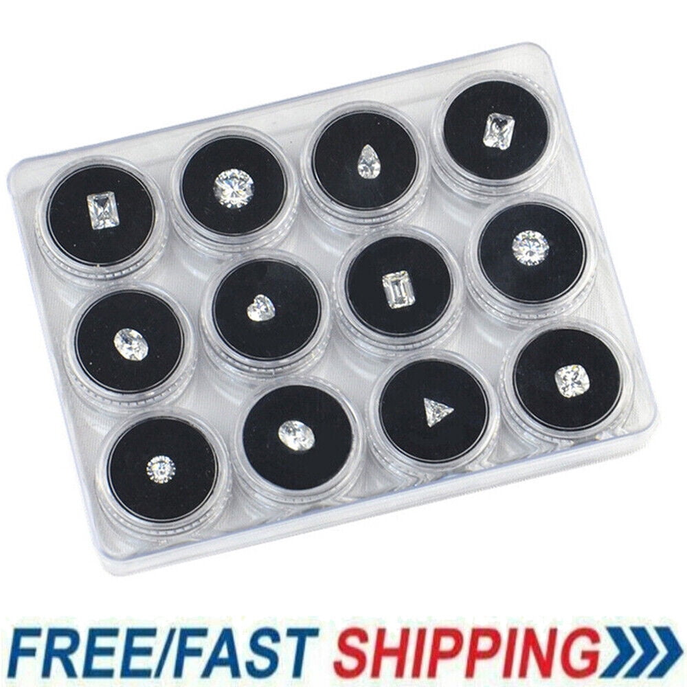 Loose Diamond Plastic Black Storage Box Jewelry Gem Beads Display Case ...
