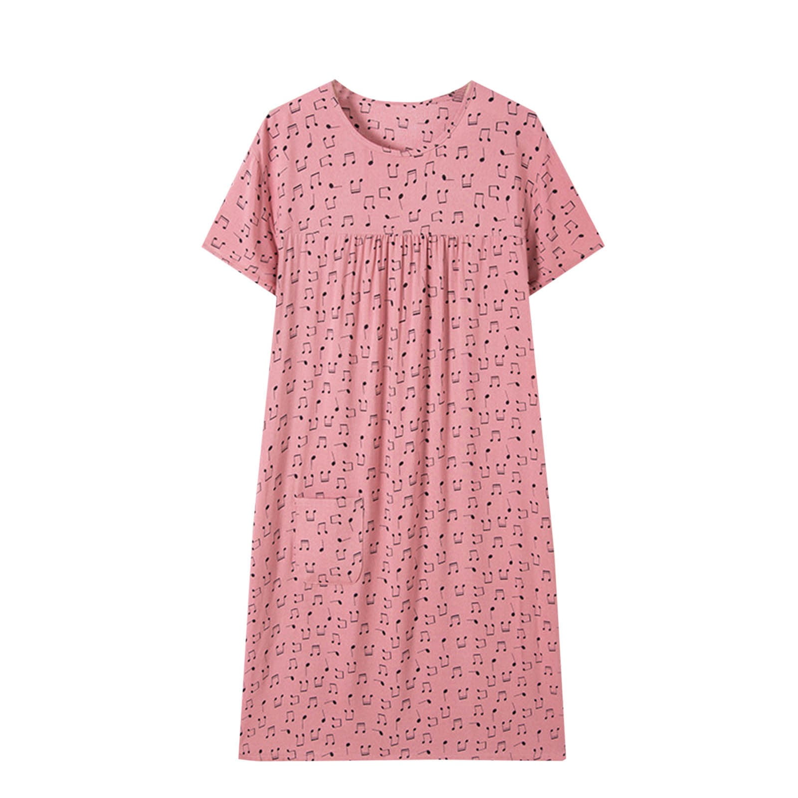 Loose Fit Short Sleeve Nightgowns for Women Casual Lightweight Pleated ...