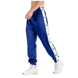 Loose Fit Side Snap Button Basketball Pants Men Elastic Cuffs Training ...