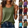 Loose Fit Sleeveless Shirts for Women Basic Scoop Neck Flowy Summer ...