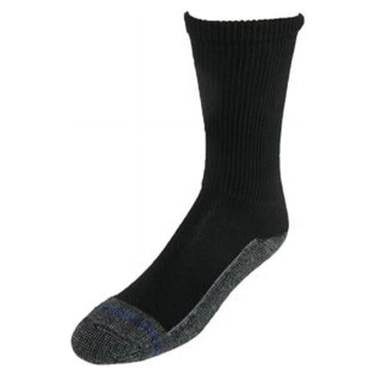 Loose Fit Stays Up No.521 Black Merino Wool Crew Sock, Black - Extra ...