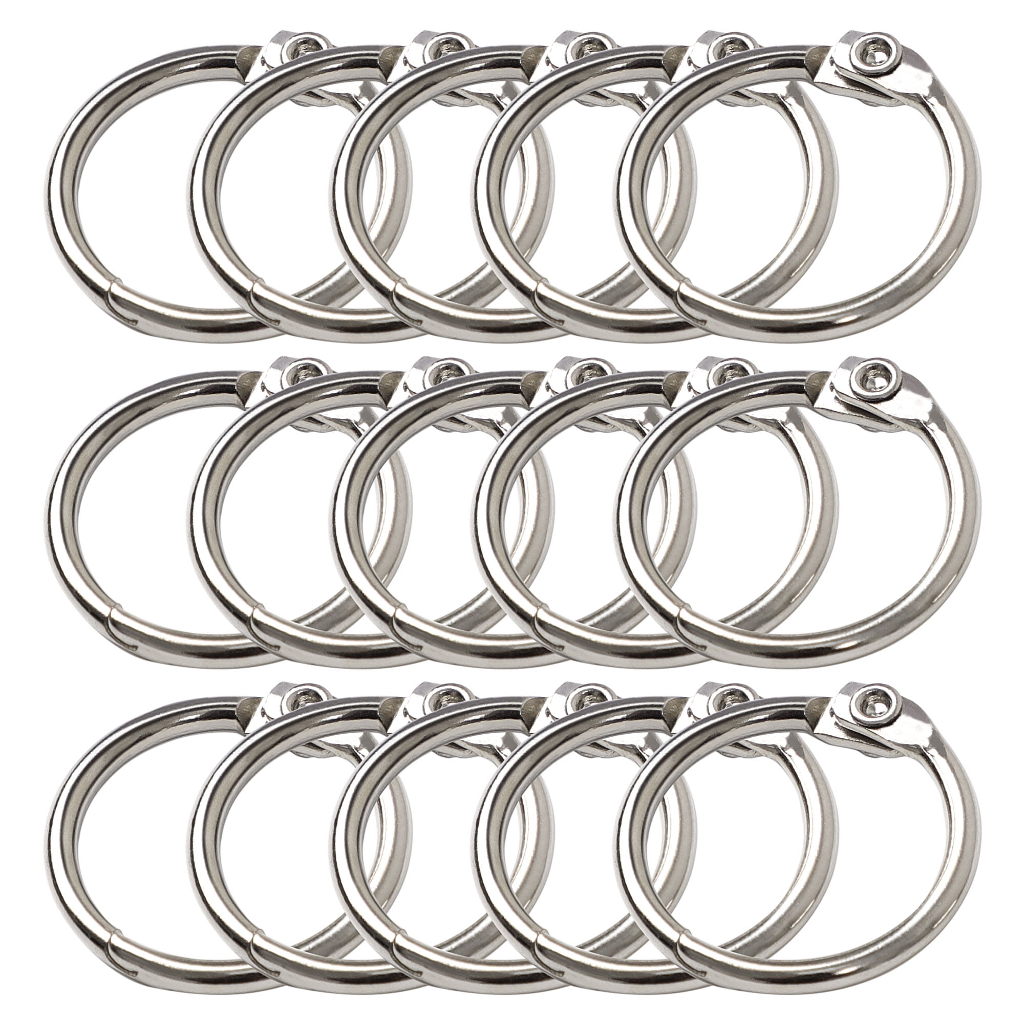 Loose Leaf Binder Ring, 15 Pack, 1 Inch, Binder Rings, keyring, Metal ...