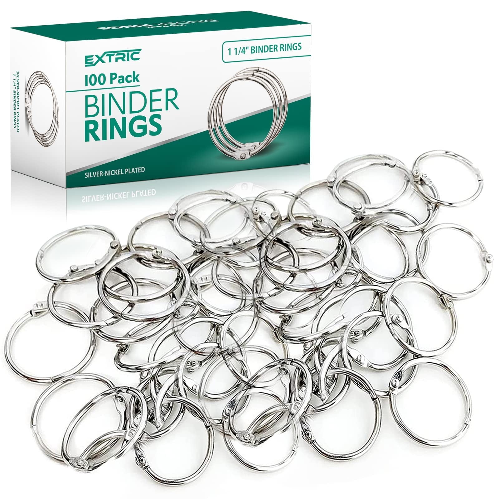 Loose Leaf Binder Rings 1 1/4 Inch, Metal Book Rings for Index Cards ...