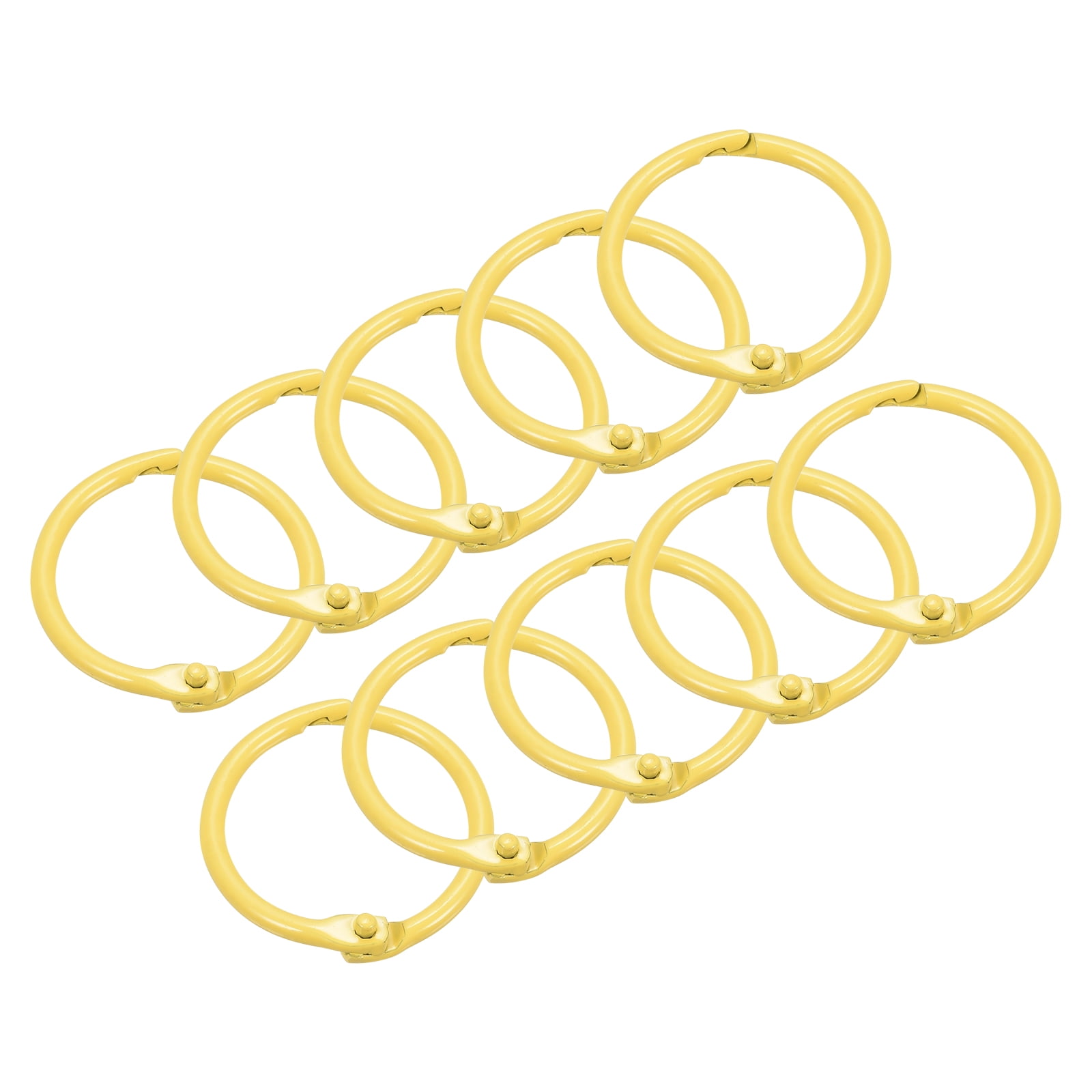 Loose Leaf Binder Rings, 45mm/ 1.8" Metal Book Ring Key Holder, Yellow ...