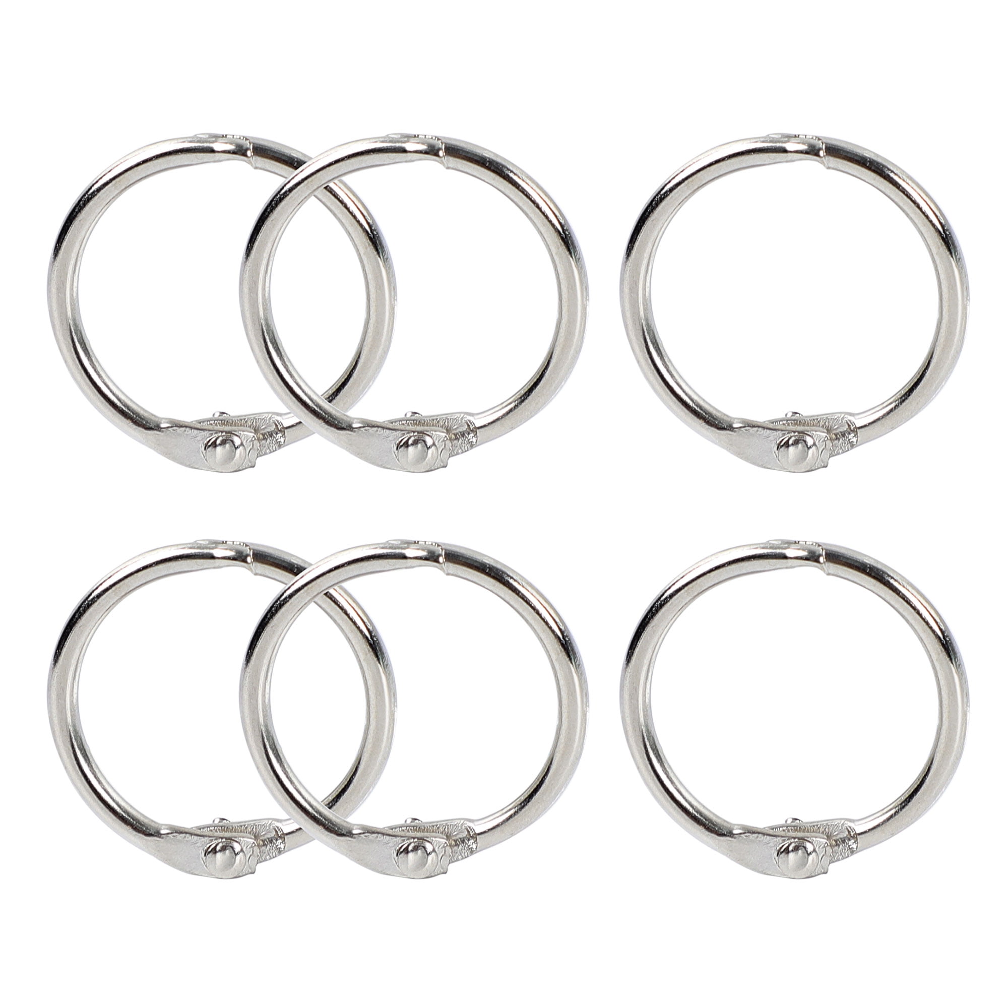 Loose Leaf Binder Rings, 6 Pack Metal Binder Rings, Book Rings, Paper ...