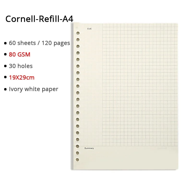 Loose Leaf Notebook A5/B5/A4 Ring Binder Dairy Paper Refill 60 Sheets ...