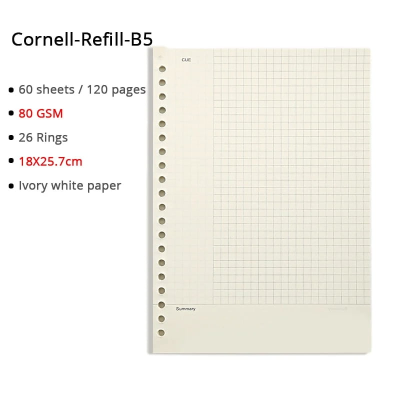 Loose Leaf Notebook A5/B5/A4 Ring Binder Dairy Paper Refill 60 Sheets ...