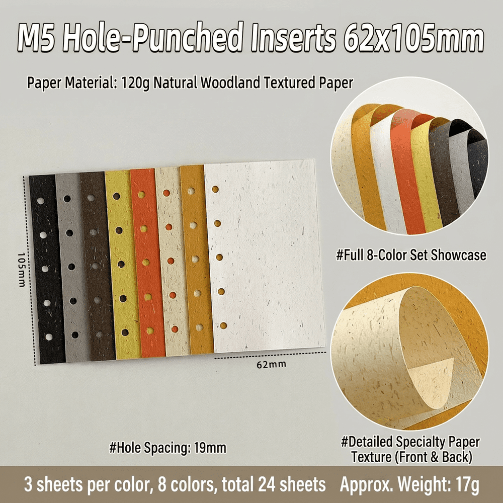 Loose Leaf Notebook Refill, 120g Natural Textured Specialty Paper ...