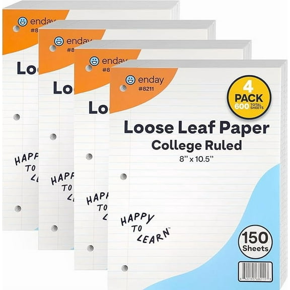 3 Pack Notebook Paper College Ruled 3-Hole Punched Loose Leaf Paper ...