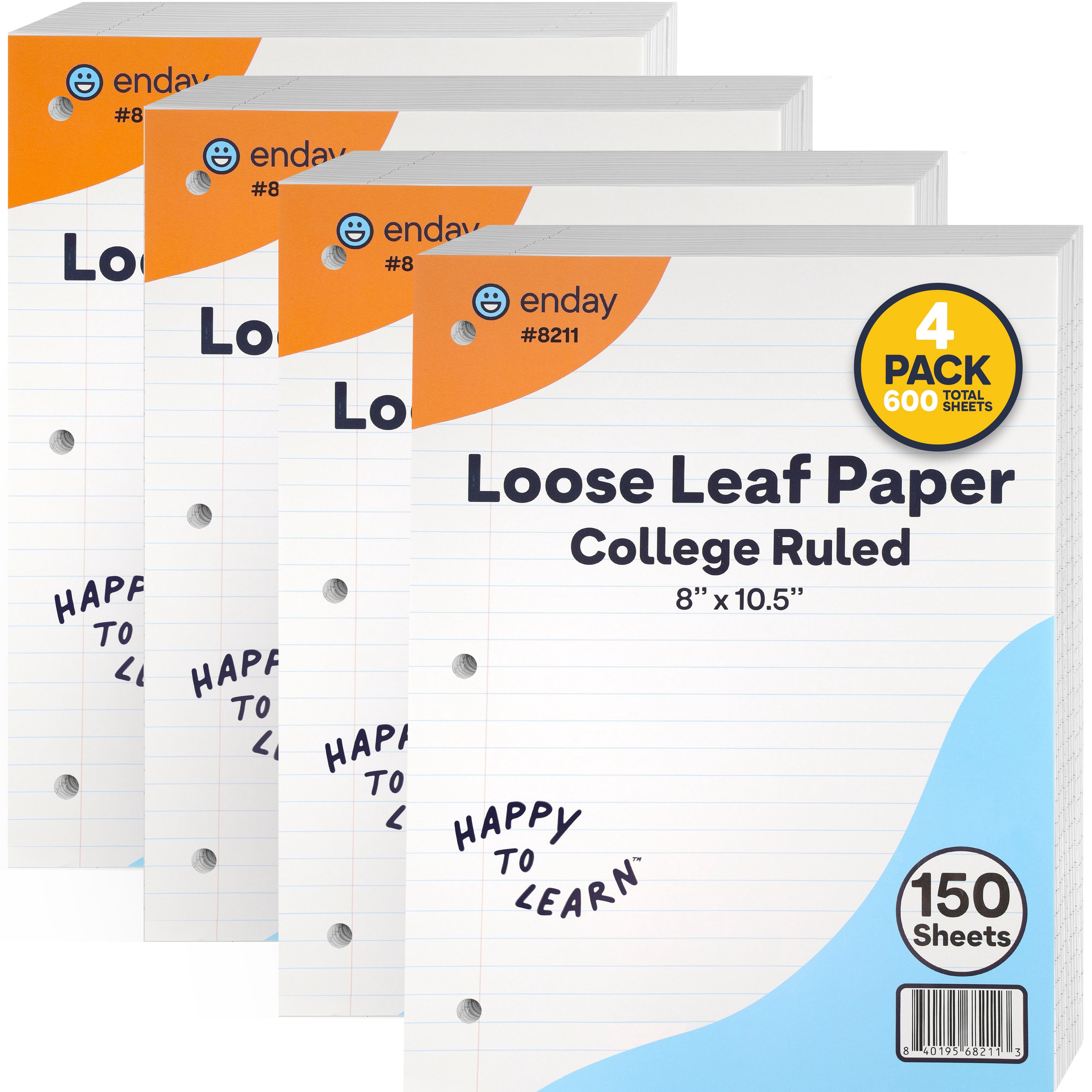 Loose Leaf Paper College Ruled Notebook Paper, 8" x 10.5" Filler Paper ...